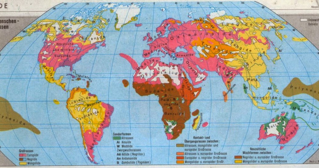 Расология, Антропология, Генетика : 20th Century World Racial Maps